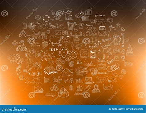 Business Development Concept Background Wih Doodle Design Style Stock