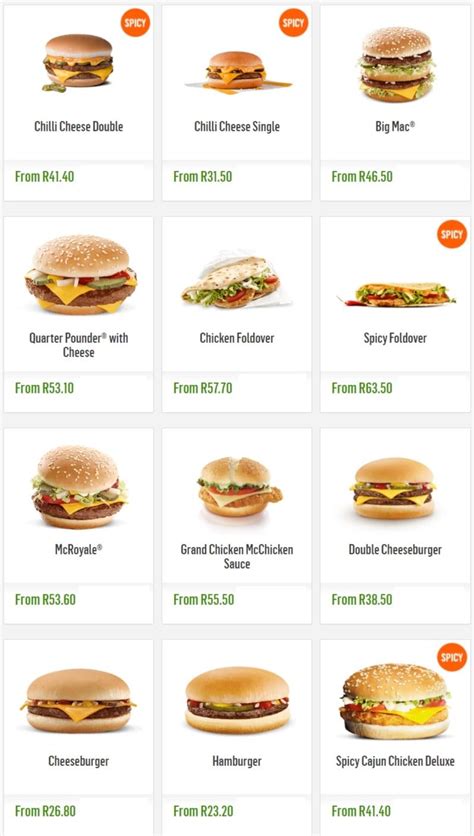 Mcdonalds Menu With Prices South Africa 2024 Marna Sharity