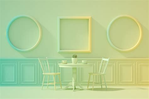 커피 숍 레스토랑 빈 프레임 최소한의 복고풍 디자인 색상 그라데이션 3차원 형태에 대한 스톡 사진 및 기타 이미지 3차원