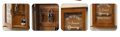Zerodeko Wall Mounted Key Storage Box Wooden Holder Vintage