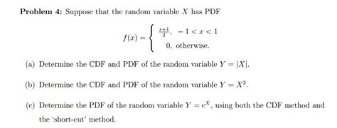 Suppose That The Random Variable X Has PDF F X X Chegg Com