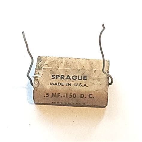 Vintage Sprague Phone Book Capacitor 5 Mf 150vdc Tested See Pics
