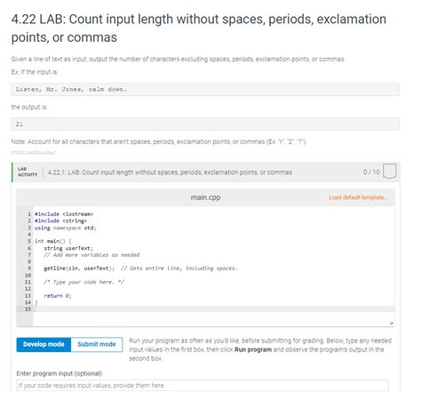 solved 4 22 lab count input length without spaces periods