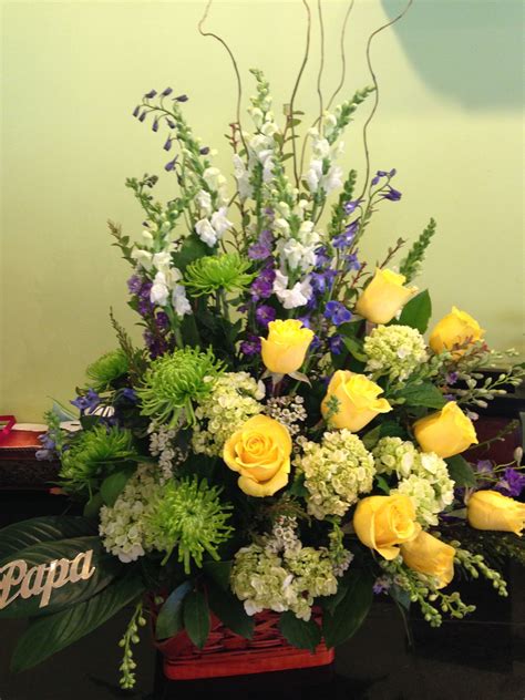 Funeral Basket With A Script On A Natural Leaf Casket Flowers Altar