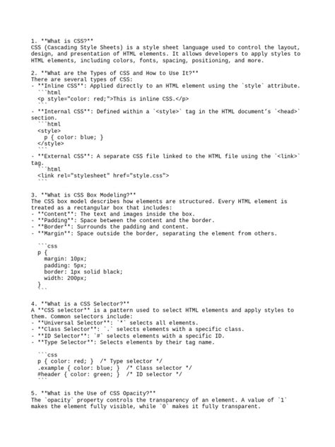 Cssdetails Pdf Html Element Hypertext