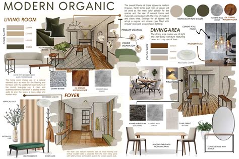 Modern Organic Mood Board Interior Design Portfolio Layout Interior