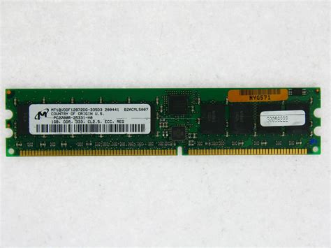 Mt Vddf Dg D Gb Pc Ddr Mhz Ecc Reg Server Memory Used Ebay