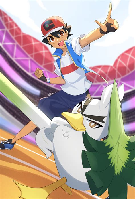 Asteli Ash Ketchum Sirfetchd Nintendo Pokemon Pokemon Anime