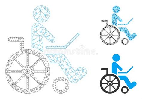 Wheelchair Vector Mesh Network Model And Triangle Mosaic Icon Stock Vector Illustration Of