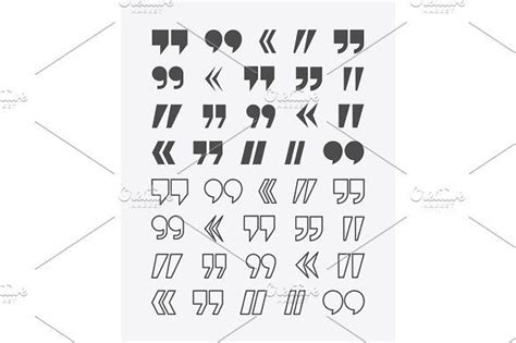 Quote Marks Vector Abstract Icon Set Vector