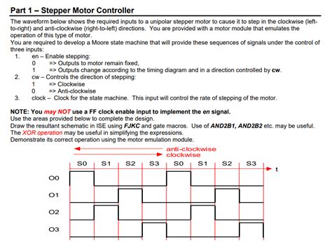 Solved Part 1 Stepper Motor Controller The Waveform Below
