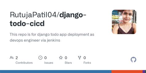 Github Rutujapatil04django Todo Cicd This Repo Is For Django Todo App Deployment As Devops