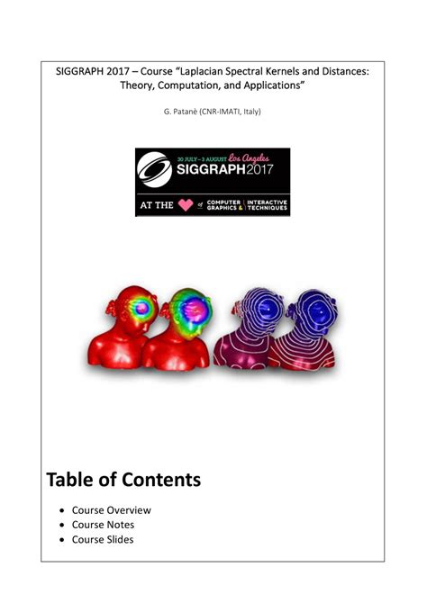 Pdf An Introduction To Laplacian Spectral Distances And Kernels