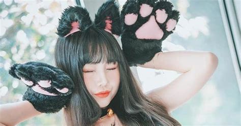 ㅎㅂ 고양이 코스프레하는 처자