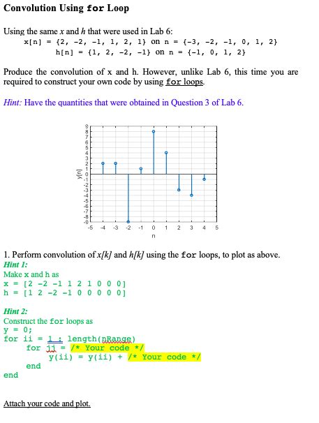 solved convolution using for loop using the same x and h