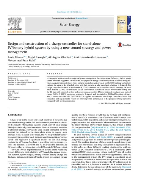 Pdf Design And Construction Of A Charge Controller For Stand Alone Pv