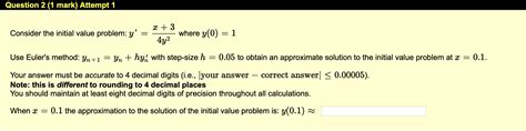 Solved Question Mark Attempt Consider The Initial Chegg