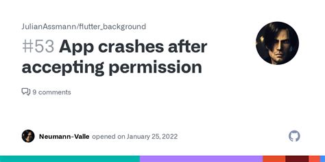 app crashes after accepting permission · issue 53 · julianassmann