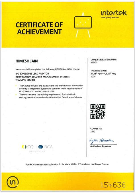 Himesh Jain On Linkedin Iso27001 Isms Informationsecurity Leadauditor Cybersecurity…