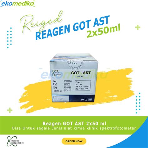 Jual Reagen Ast Got Sgot 2x50ml Reiged Diagnostics Sgot Astgot 4x50ml Shopee Indonesia
