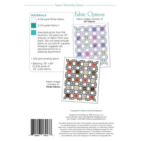 Squares Surrounding Squares Quilt Pattern Wendy Sheppard Creekside