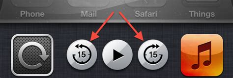 iphone background audio controls 15 second forward rewind as in