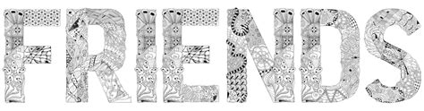 Zentangle 裝飾對象 用於在向量中著色詞朋友 向量 紡織品 類型 形状向量圖案素材免費下載，png，eps和ai素材下載