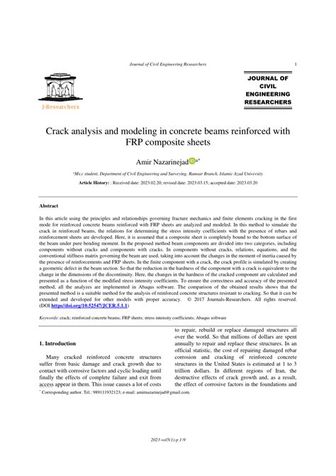 Pdf Crack Analysis And Modeling In Concrete Beams Reinforced With Frp