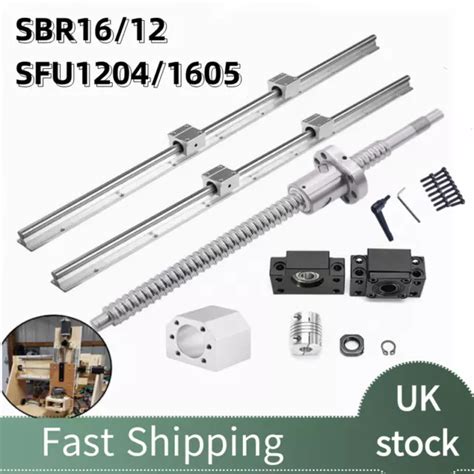 SBR16 SBR20 LINEAR GUIDE Rai SFU1605 1204 BallScrewl 200 1550mm Handwheel Set UK 53 00