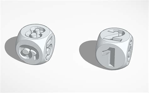 3d design dice in numbers tinkercad