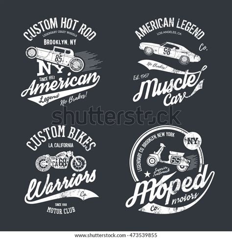 Vintage American Old Grunge Effect Tee Stock Vector Royalty Free
