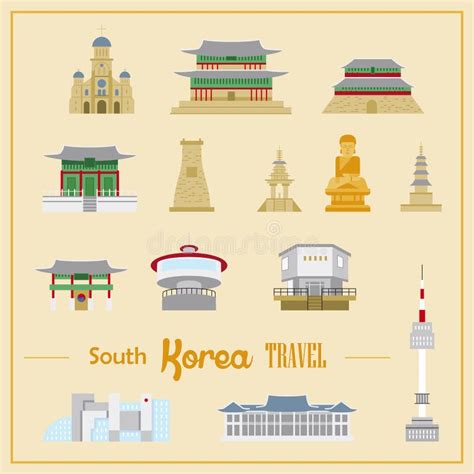 韩国旅行概念地图 向量例证 插画 包括有 生活 韩国 学校 可爱 设计 博物馆 底板 途径 61890133