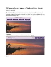 C Analyze Correct Improve Modifying Media Queries Docx C Analyze Correct Improve Modifying