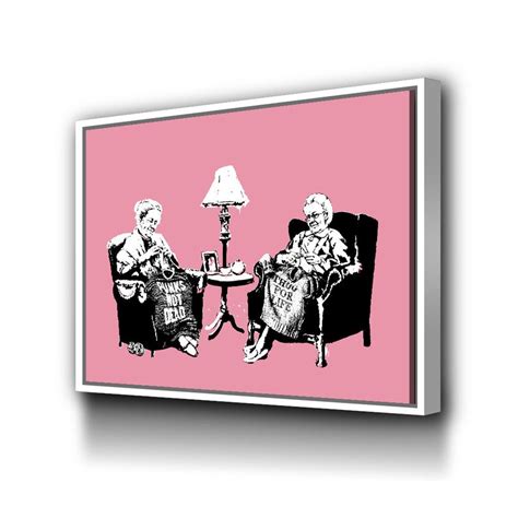 Banksy Punk Thug Grannies Graffiti Canvas Wall Art Banksy Etsy