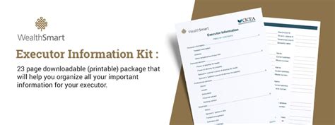 Executor Information Checklist Wealthsmart