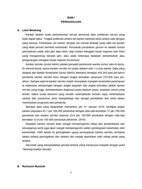 Askeb Remaja Skrining Kanker Serviks Tgs Klp Ku Pdf Pengembangan