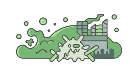 Water Pollution Contaminated River Scene Vector Design Generative Ai