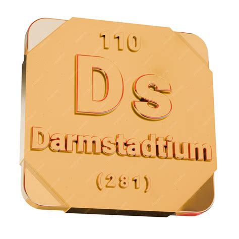 Premium Photo 3d Golden Icon Darmstadtium Ds Element From Periodic Table