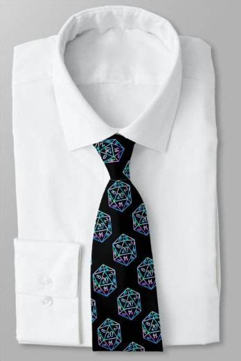 Rpg Pattern Holo Retro Pnp Tabletop Gamer Dice Neck Tie Zazzle