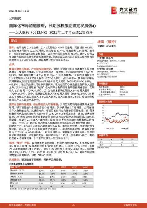 2021年上半年业绩公告点评：国际化布局加速推进，长期股权激励坚定发展信心