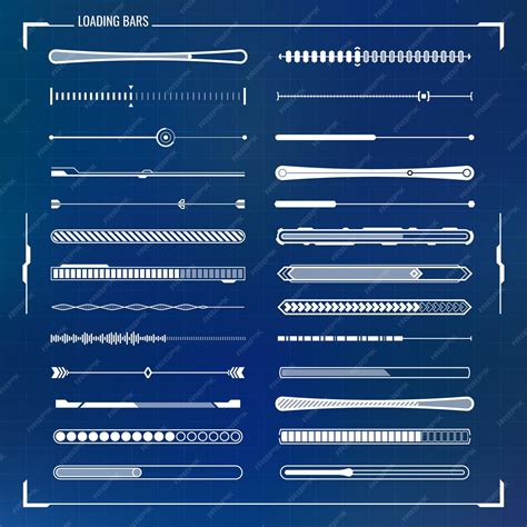 premium vector futuristic loading bars set