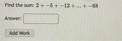Solved Find The Sum Answer Chegg