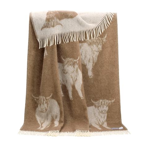 Highland Cow Throw Brown Cattle Blanket Wool Blanket Throw Etsy