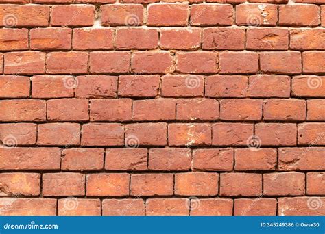 Aged Red Brick Wall With Signs Of Wear And Tear Texture Background