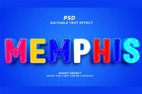 Psd Memphis 3d Editable Text Effect Graphic By Truevector · Creative