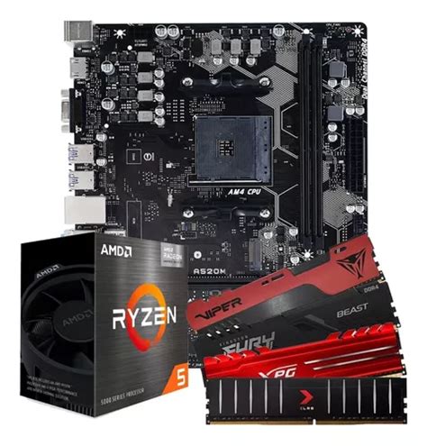 Kit Upgrade Gamer Amd Ryzen 5 5600g A520m 16gb Ram Ddr4
