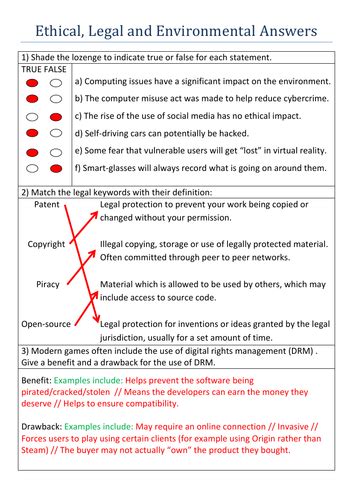 Gcse Computer Science Module Quiz Ethical Legal And Environmental Linked To Knowledge