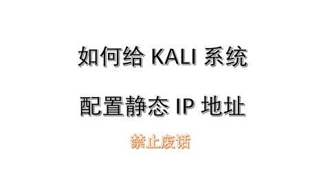 网络安全黑客如何给Kali Linux系统配置静态IP地址 Kali与编程 Kali与编程 哔哩哔哩视频