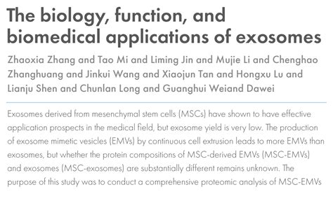 The Roles Of U Mscs And Exosomes Omnistem