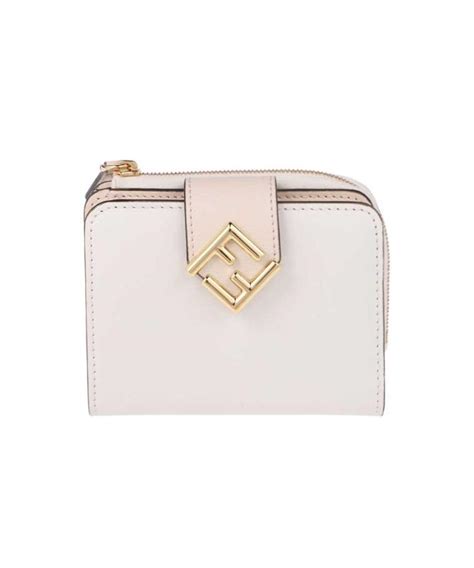 Fendi M Alwa Ff Diamonds Wallet White N Fendi